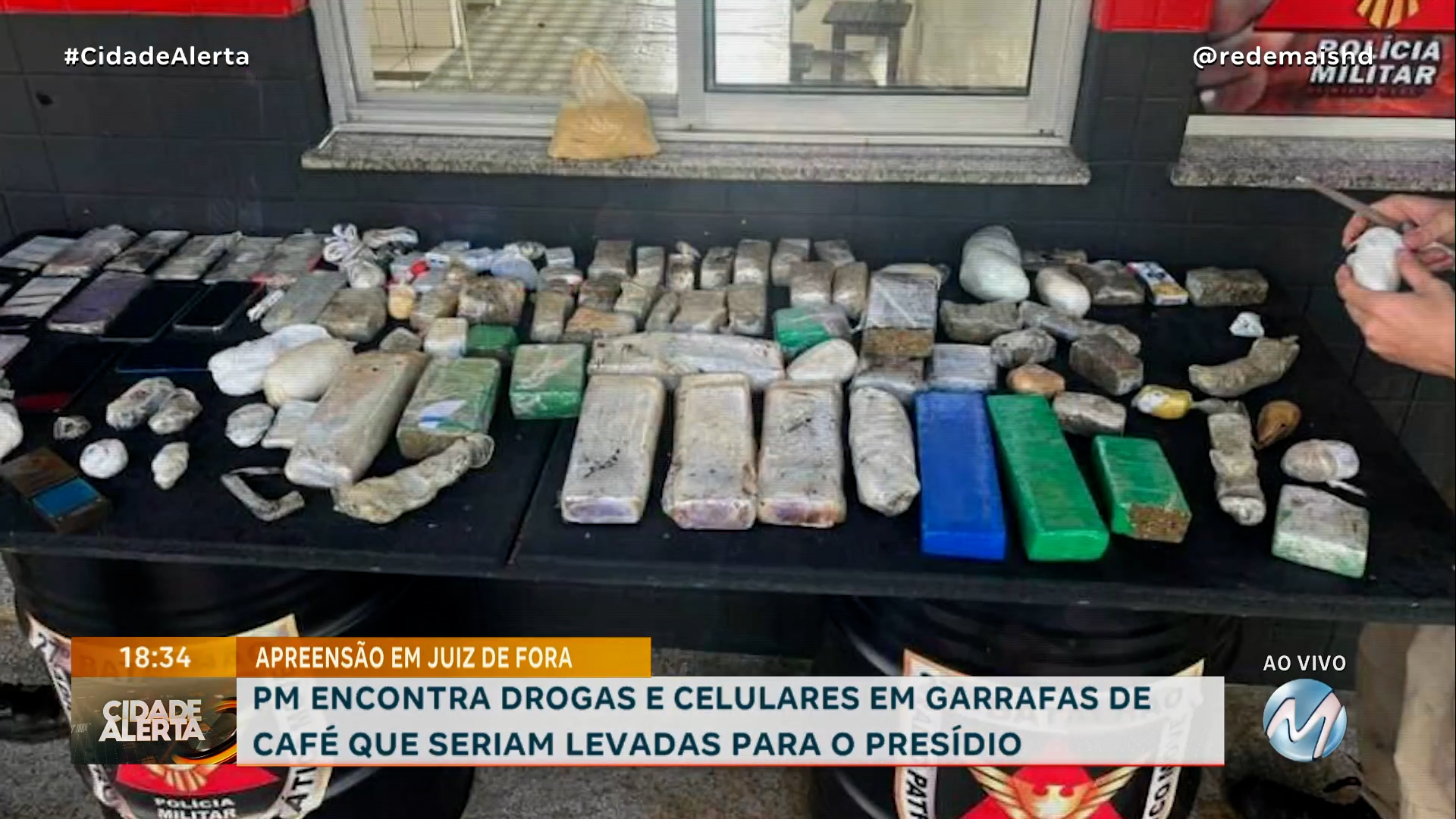 PM ENCONTRA DROGAS E CELULARES EM GARRAFAS DE CAFÉ QUE SERIAM LEVADAS ...